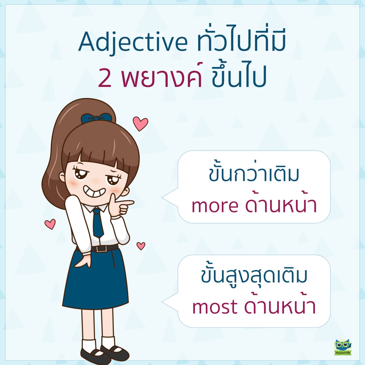 200 Adjectives / Adverbs - ขั้นกว่า ขั้นสูงสุด - MyLearnVille