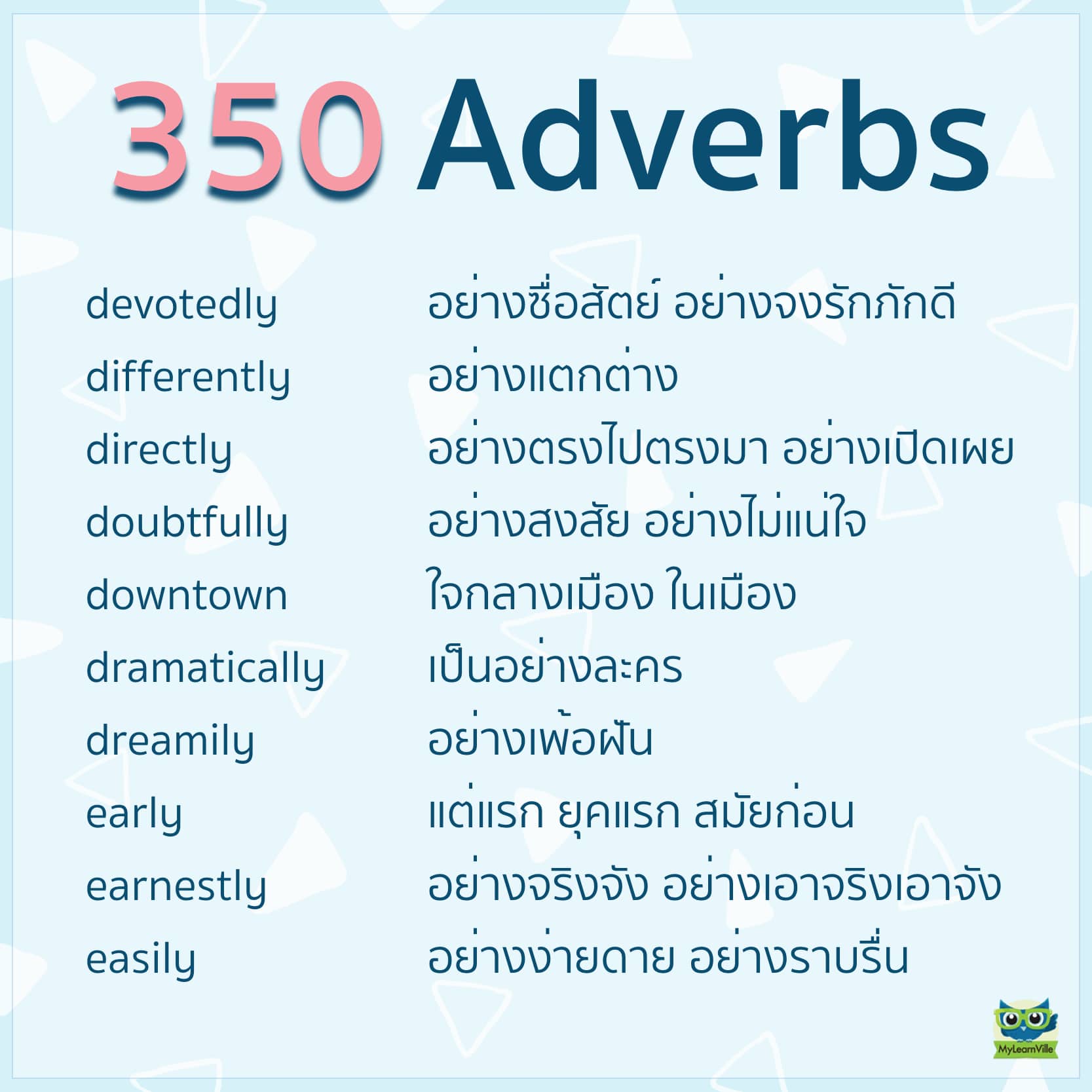 350 Adverbs เด็ก ม.6 ต้องรู้ - MyLearnVille